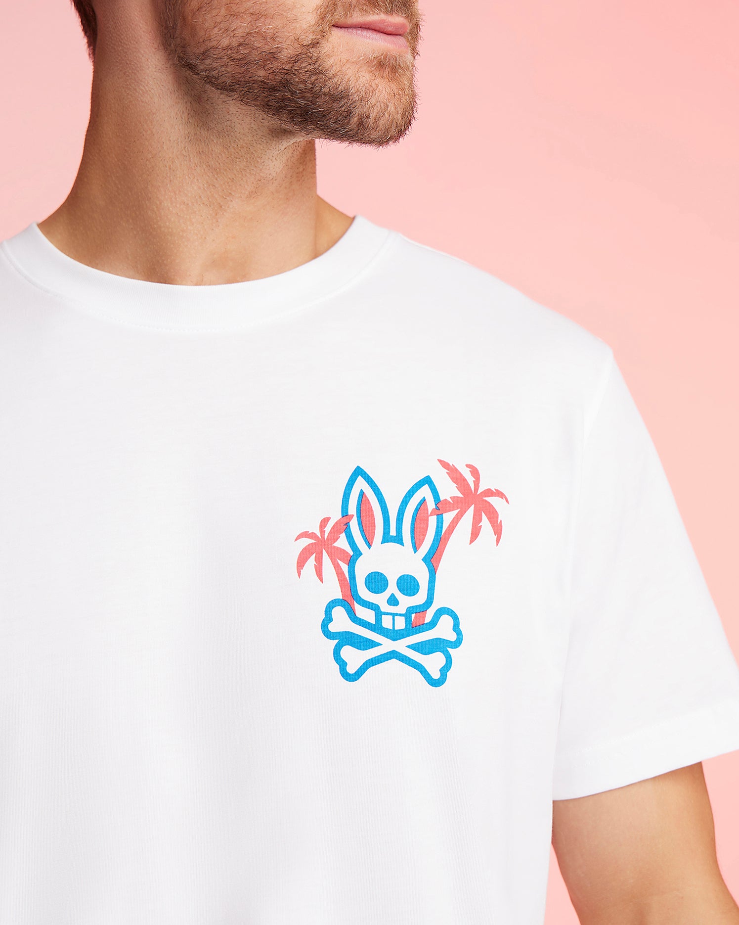 MENS WHITE LOS ANGELES TEE | PSYCHO BUNNY – Psycho Bunny