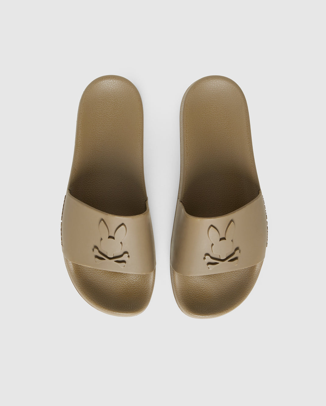 MENS BEIGE LOGO SLIDES | PSYCHO BUNNY