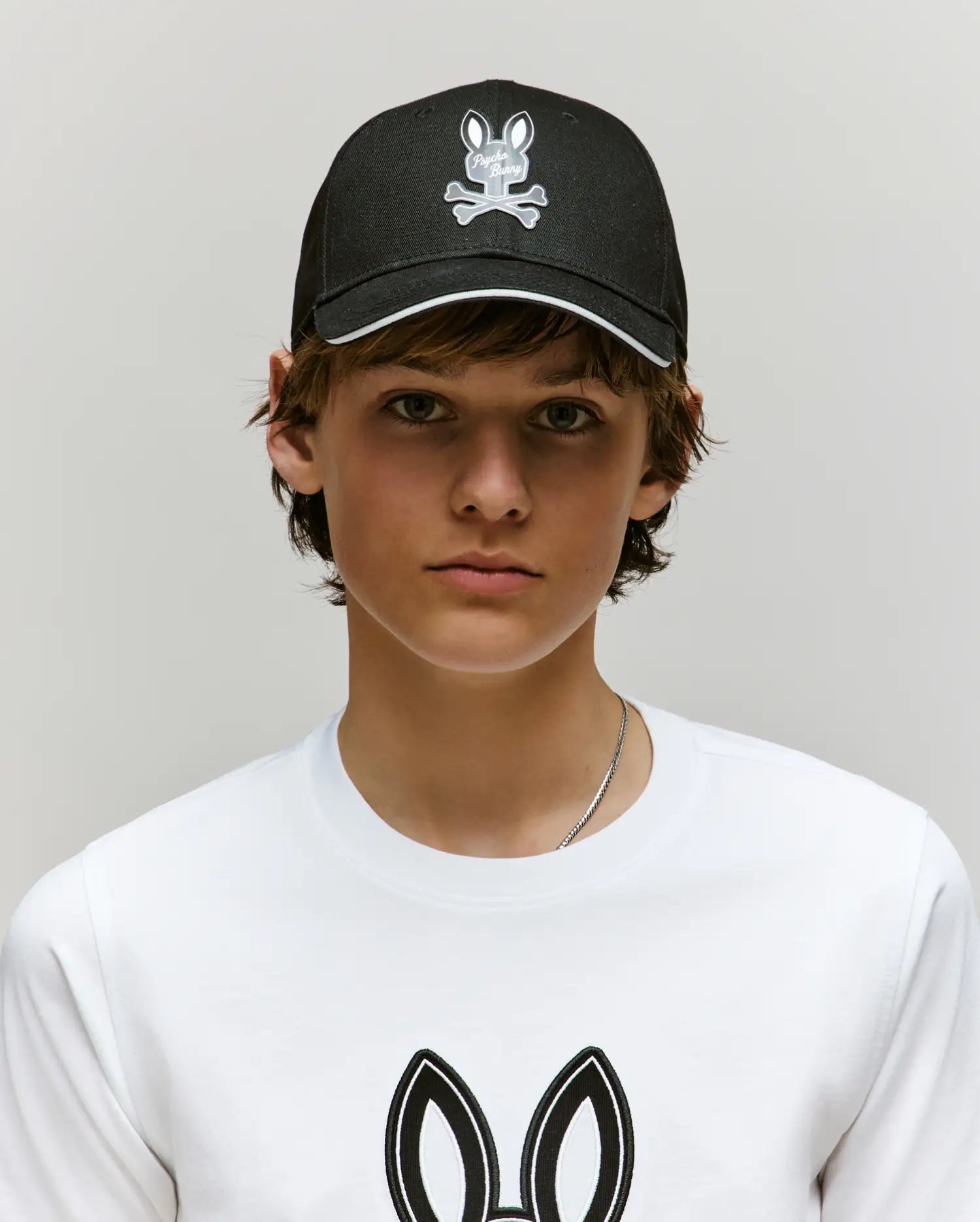 Kids Black Derek Baseball Cap | Psycho Bunny