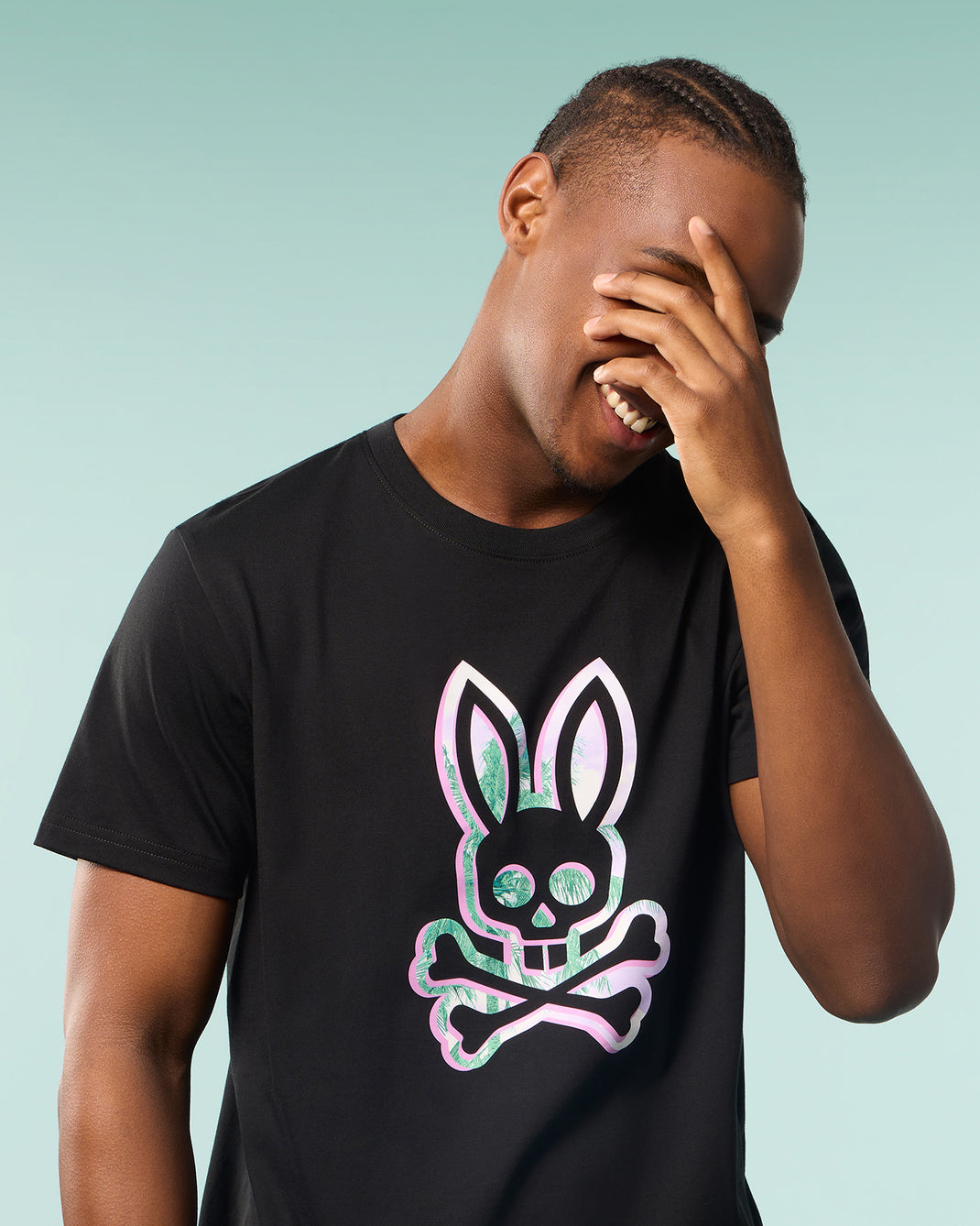 MENS BLACK LEONARD GRAPHIC TEE | PSYCHO BUNNY