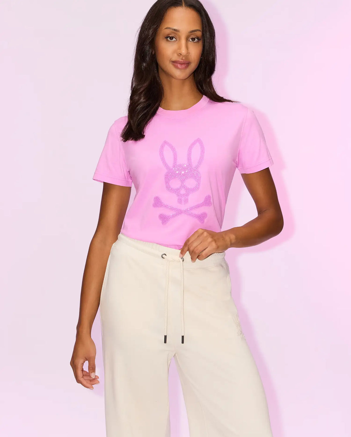 Women's Roux Graphic Tee in Pink | Psycho Bunny